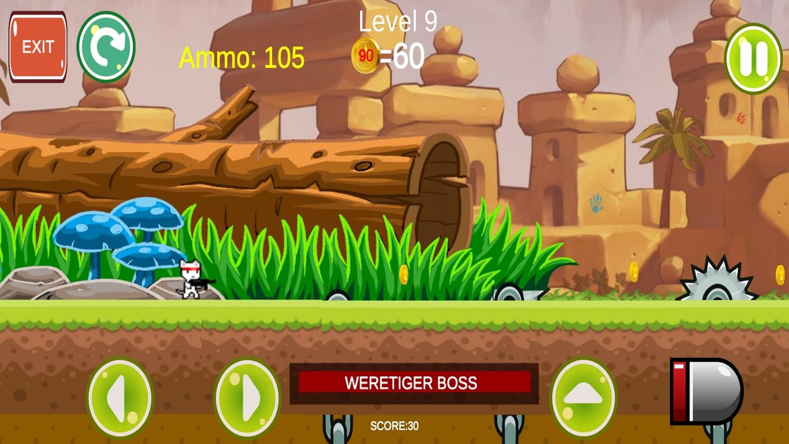 Platformer Games : Cat Commando 2D - sspgames.com